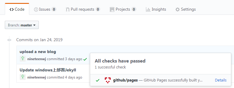 [解决]Github pages 无法自动更新 « 人生当浮一大白